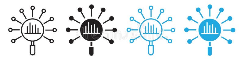 Multi-Source Business Data Collection and Research Icons in Vector for ...