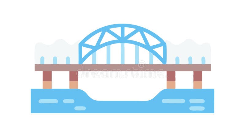 Multi-Span Bridge, Architectural Infrastructure, Vector Design ...
