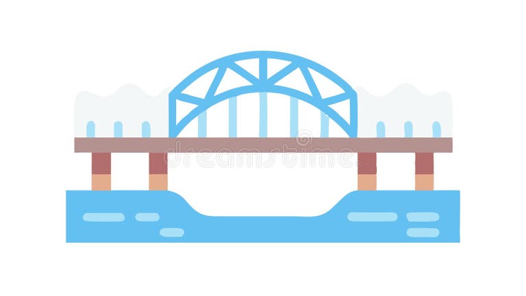 Multi-Span Bridge, Architectural Infrastructure, Vector Design ...