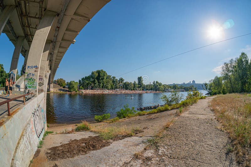 A Multi-span Concrete Bridge with Arches, Spanning Water and Serving ...