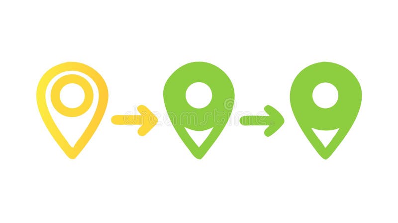 Multi Stop Route Navigation Flat Design Icon Vector Design Generative Ai Stock Vector