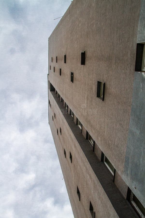 Multi Storey Building with a Construction Site. Bottom View. Stock ...
