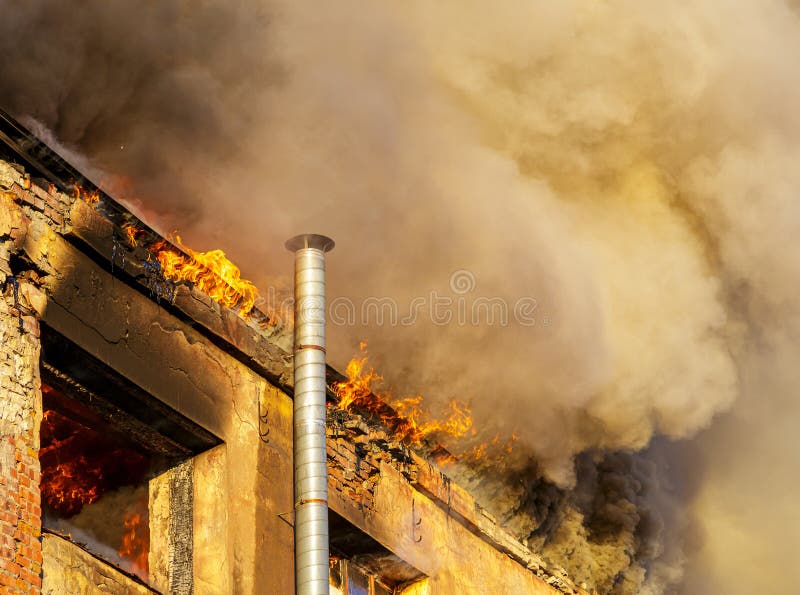 The Multi-storey Building is Completely Engulfed in Fire and Smoke ...