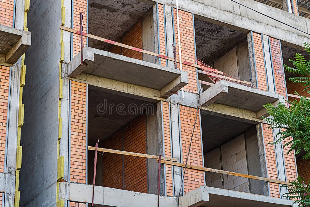 Multi-storey Building during Construction Work. Load-bearing Elements ...