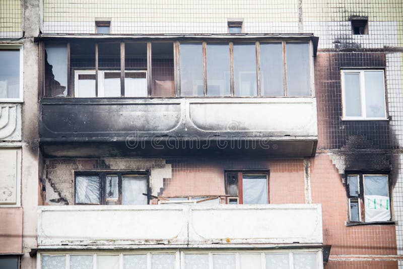 Multi-storey Building after a Fire Stock Photo - Image of disaster ...