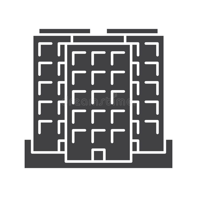 Multi-storey Building Linear Icon Stock Vector - Illustration of ...