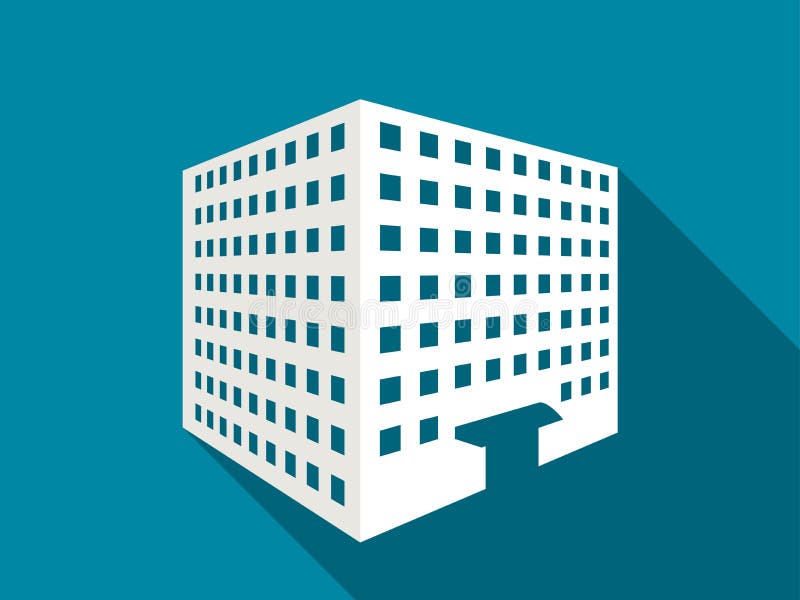 Multi-storey Building with a Long Shadow. Flat Icon Stock Vector ...