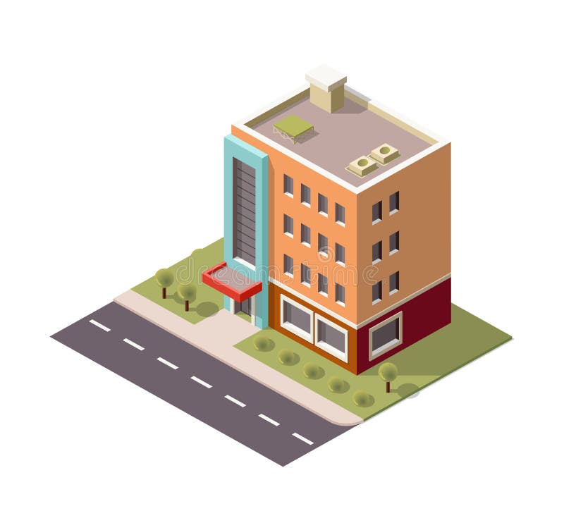 Multi-storey Building, Skyscraper in Isometric View,Isometric Building ...