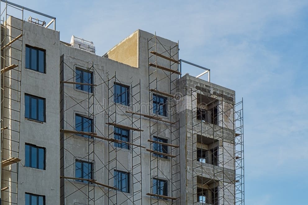 Multi-storey Building Under Construction, Erection of Interior ...