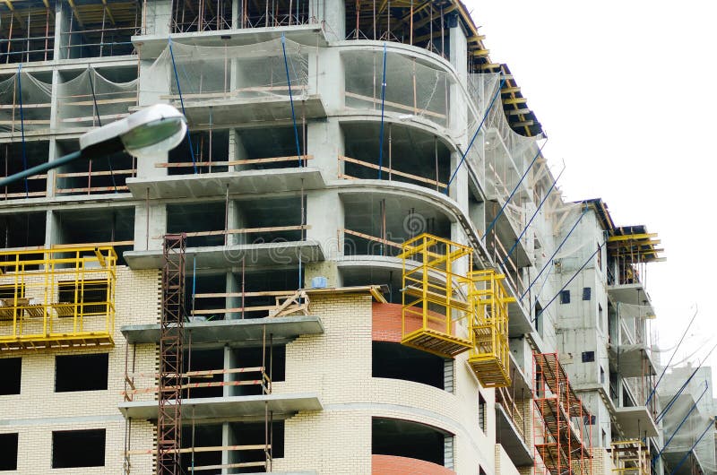 A Multi-storey Building is Under Construction. Modern Urban ...