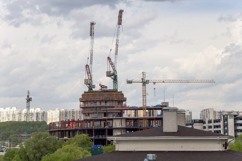 Multi-storey Building Under Construction, Moscow, Russia Stock Photo ...