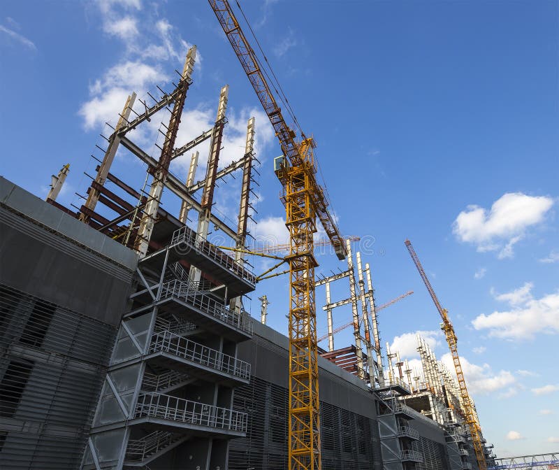 Multi-storey Building Under Construction, Moscow, Russia Stock Image ...