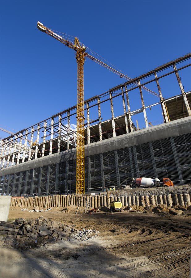 Multi-storey Building Under Construction, Moscow, Russia Stock Photo ...