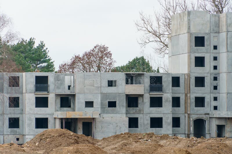 A Multi-storey Building Under Construction on a Construction Site. the ...