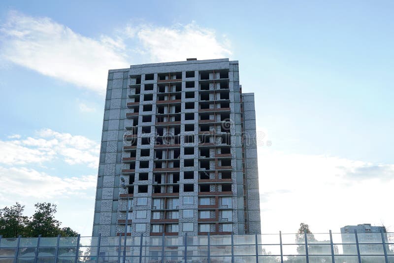 A Multi-storey Building is Under Construction. Skeleton of a Building ...