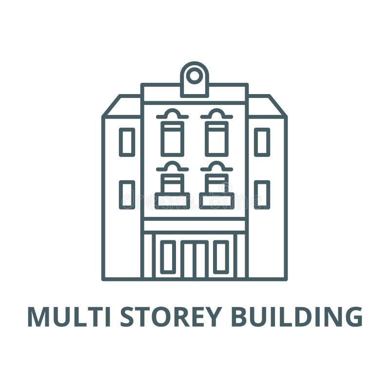 Multi Storey Building Vector Line Icon, Linear Concept, Outline Sign ...
