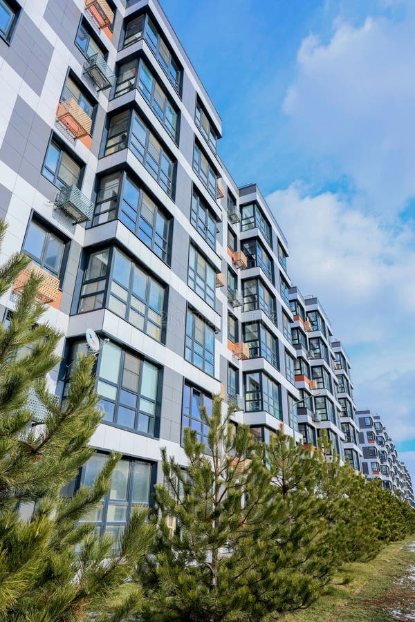 Multi-storey Residential Buildings of Modern Architecture with Large ...