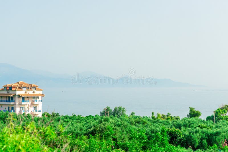 Multi-storey House on the Sea Background Editorial Photography - Image ...