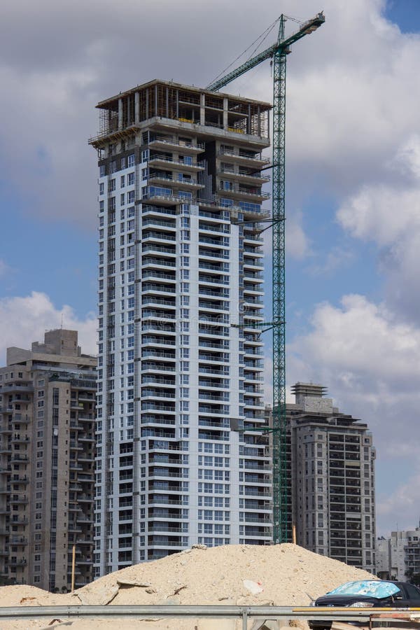 Construction of a Skyscraper with a Crane Editorial Photography - Image ...