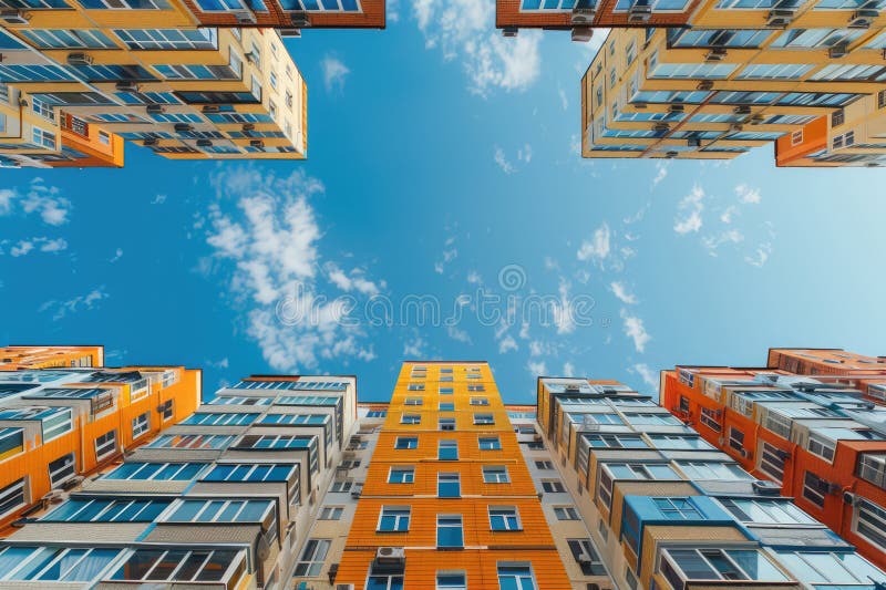 Multi-storey Modern House, Bottom View Stock Image - Image of area ...