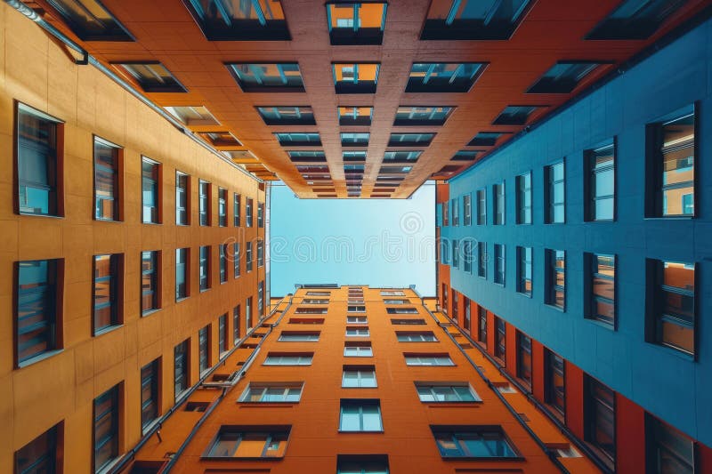 Multi-storey Modern House, Bottom View Stock Image - Image of area ...