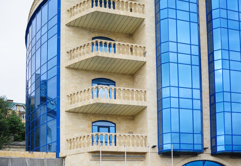 Multi-storey Office Building with Balconies Stock Image - Image of good ...