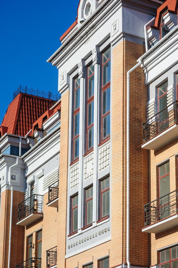 Multi-storey Old Building with Windows Stock Image - Image of home ...