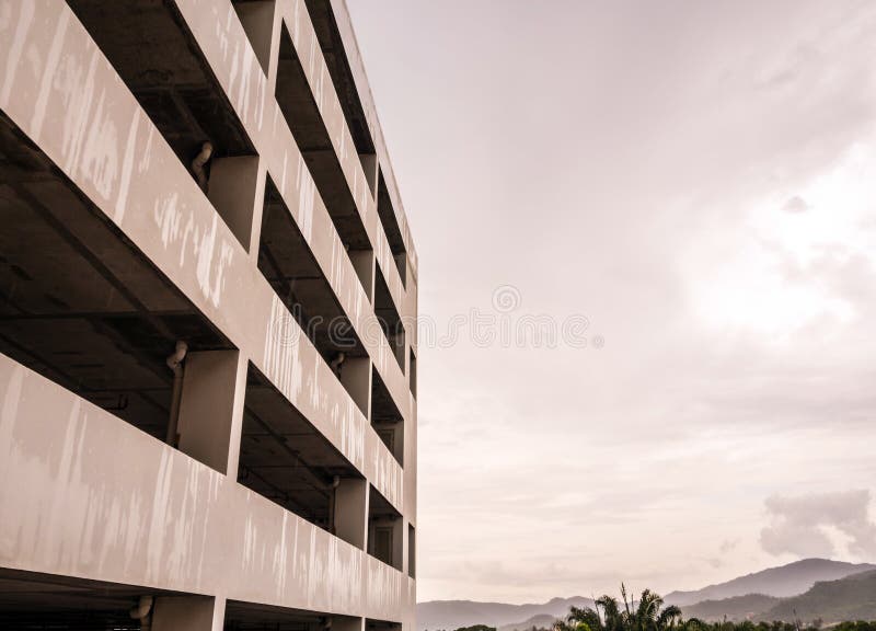 Multi-storey of Old Car Park Building Stock Image - Image of building ...