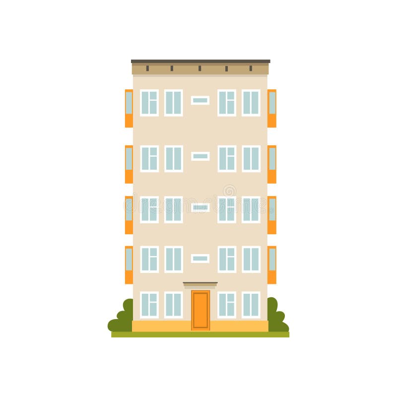 Multi Storey House City Building Cartoon Vector Illustration Stock ...