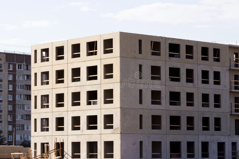 Multi Storey Panel House Under Construction. Reportage Stock Photo ...