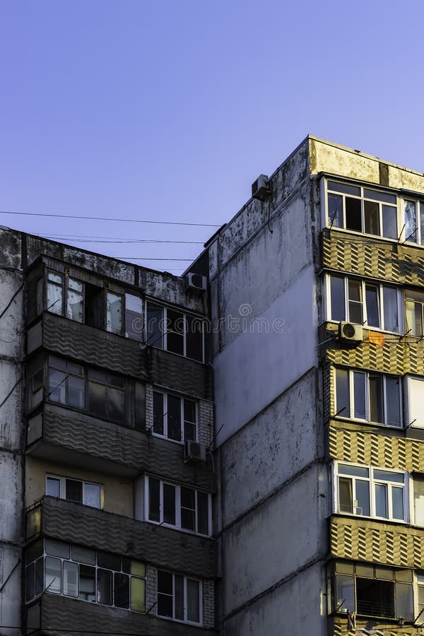 Multi-storey Panel Soviet Residential Building in Summer. Stock Image ...
