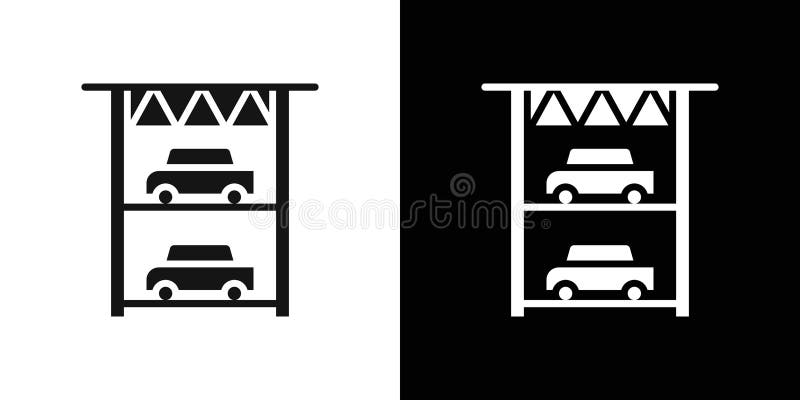 Multi Storey Parking Icon Logo Set Vector Stock Vector - Illustration ...
