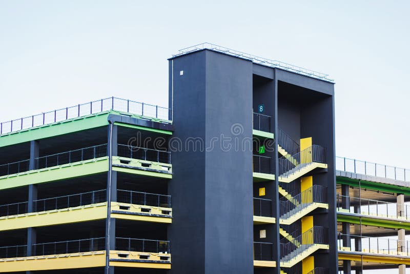 Multi Storey Parking Lots Building Stock Photo - Image of ladder, drive ...