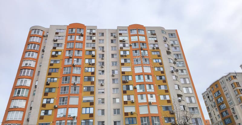 Multi-storey Residential Building in the City Stock Image - Image of ...