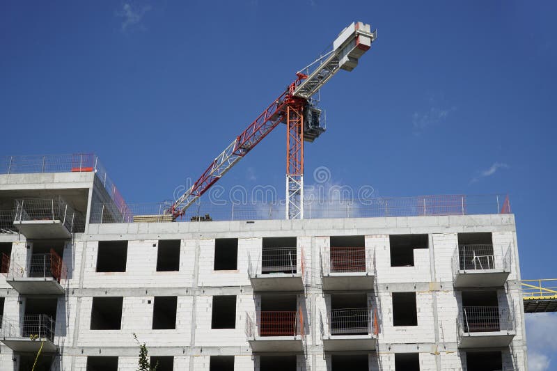 Multi Storey Residential Building and Construction Crane Stock Photo ...