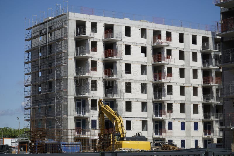 Multi Storey Residential Building Under Construction Stock Photo ...