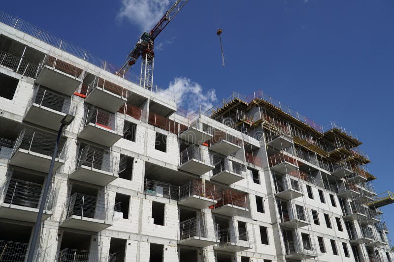 Multi Storey Residential Building Under Construction Stock Photo ...