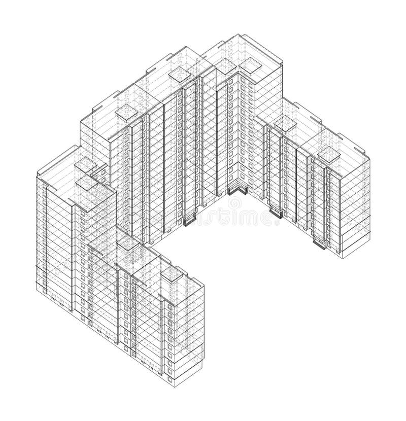 Multi-storey Residential Building Stock Illustration - Illustration of ...