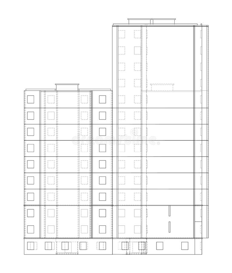 Multi-storey Residential Building Stock Illustration - Illustration of ...