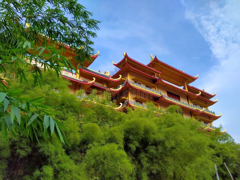 Multi-storey Temple in Medan City Stock Image - Image of flower, tower ...