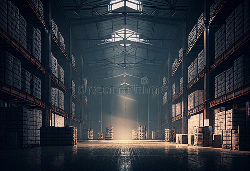 Multi-storey warehouse. stock illustration. Illustration of design ...