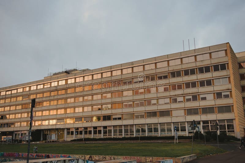 Multi-storey White Panel Building with a Lawn in Front in Dresden ...