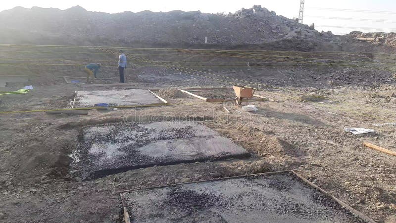 Multi Storied Building Construction in India - PCC Footing in a Square ...