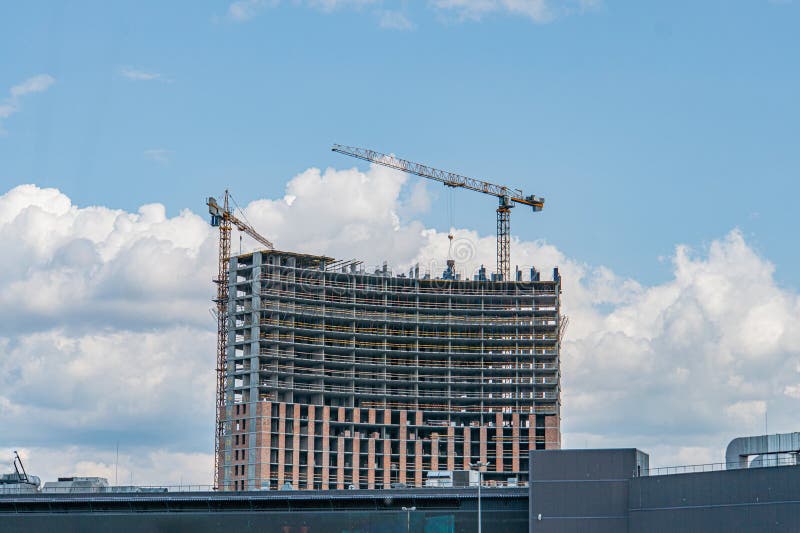 A Multi-storied Building Under Construction with Steel Beams and ...