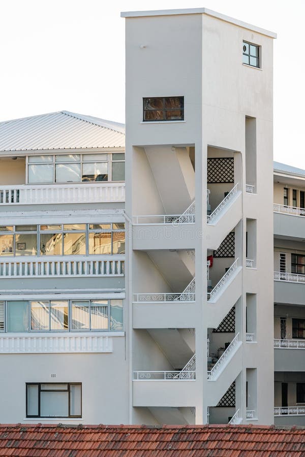 Multi-story Building with External Fire Escape, Open Stairs and Low ...