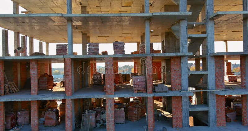 Multi-story Building Under Construction in Build Progress Concrete ...