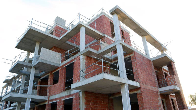 Construction Progress of a Modern Multi-story Building in an Urban Area ...