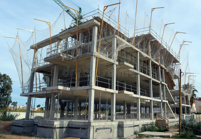 Multi-story Concrete Building is Under Construction, Featuring ...