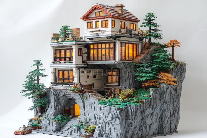 Multi-story House Made of Lego Bricks Stock Image - Image of house ...