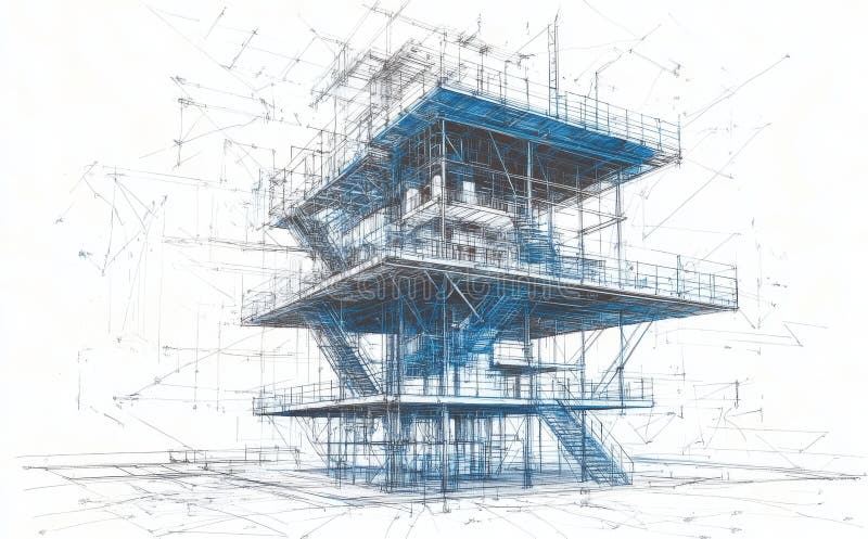 Multi-story Observation Tower with Stairs and Viewing Platform in an ...